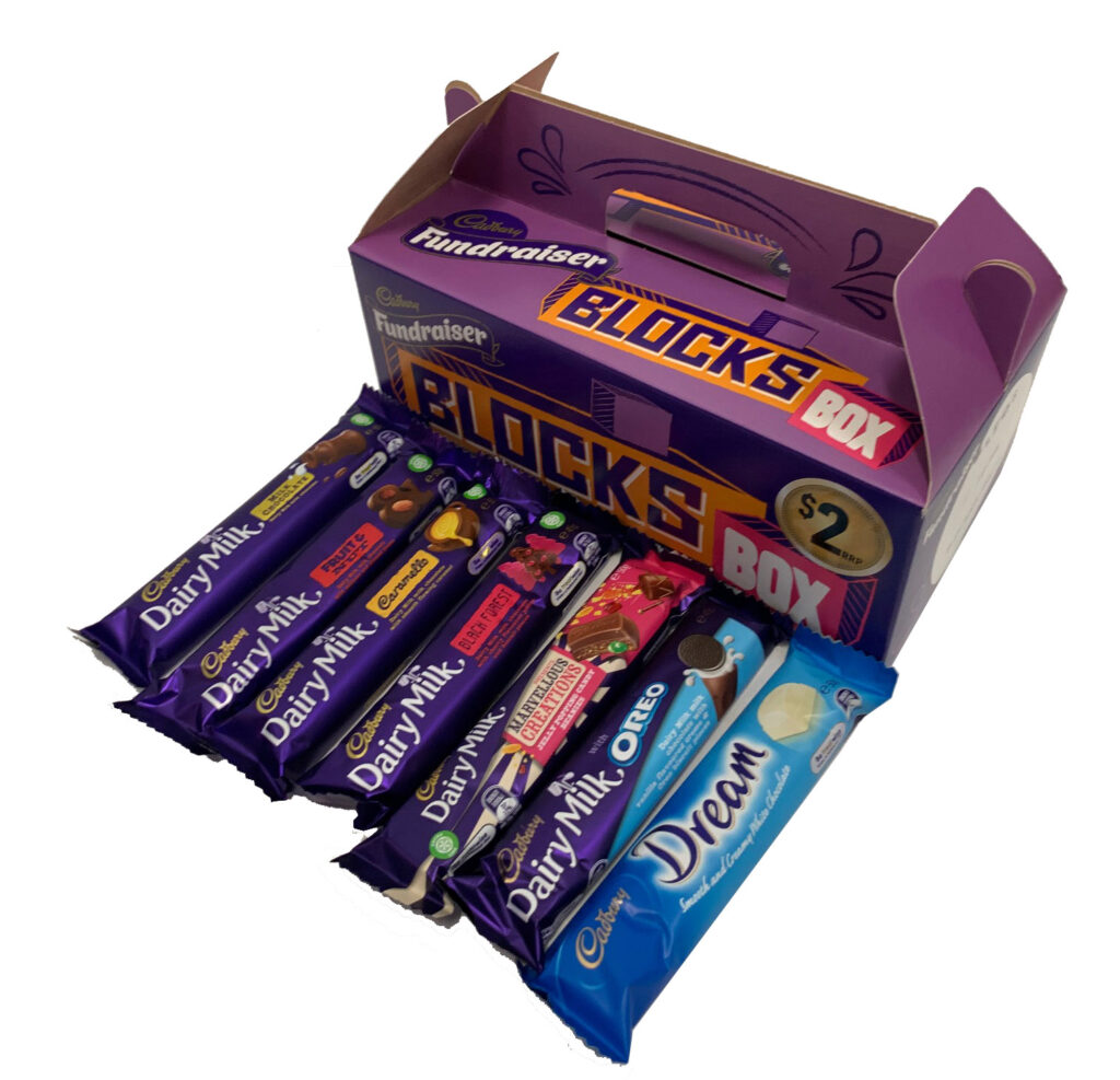 Cadbury BLOCKS BOX 36 Pack 45g - 60g $2.00 RRP x 6 Carry Packs
